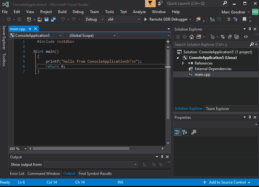 MS VC++ 2019 on Linux - PROWARE technologies